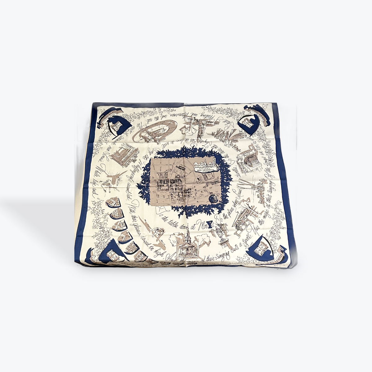 Womens J. Champion Silk Scarf — Yale Bulldog Blue by Campus Customs