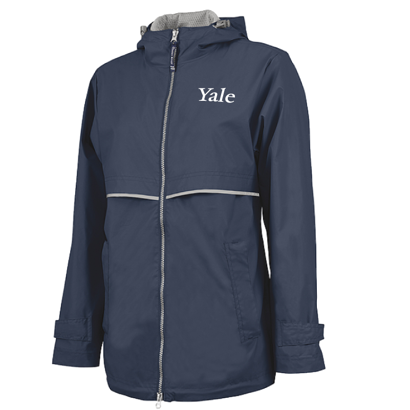 Womens Yale Wordmark Rain Jacket — Yale Bulldog Blue by Campus Customs