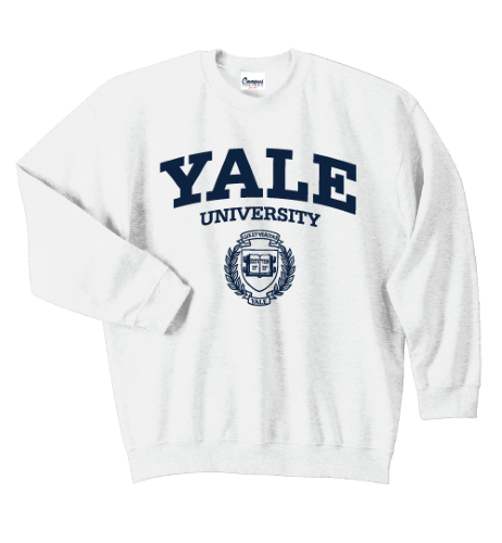 Yale Crest Crewneck — Yale Bulldog Blue by Campus Customs