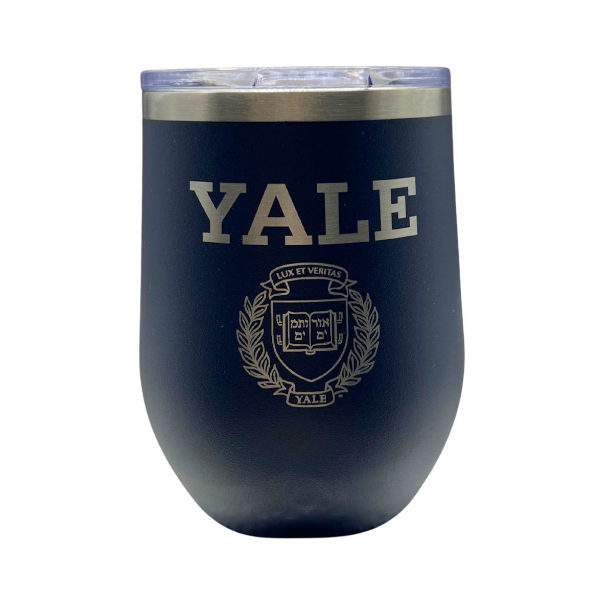 Yale Crest Wine Tumbler — Yale Bulldog Blue by Campus Customs