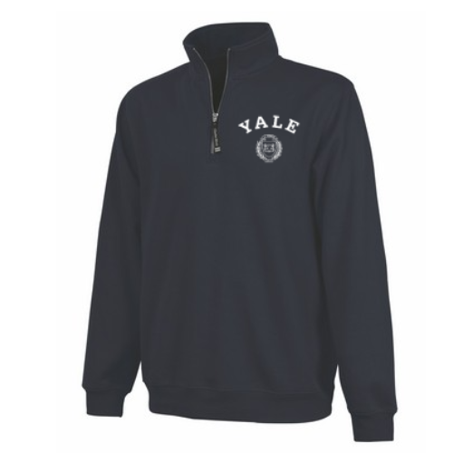Yale Crest 1/4 Zip — Yale Bulldog Blue by Campus Customs